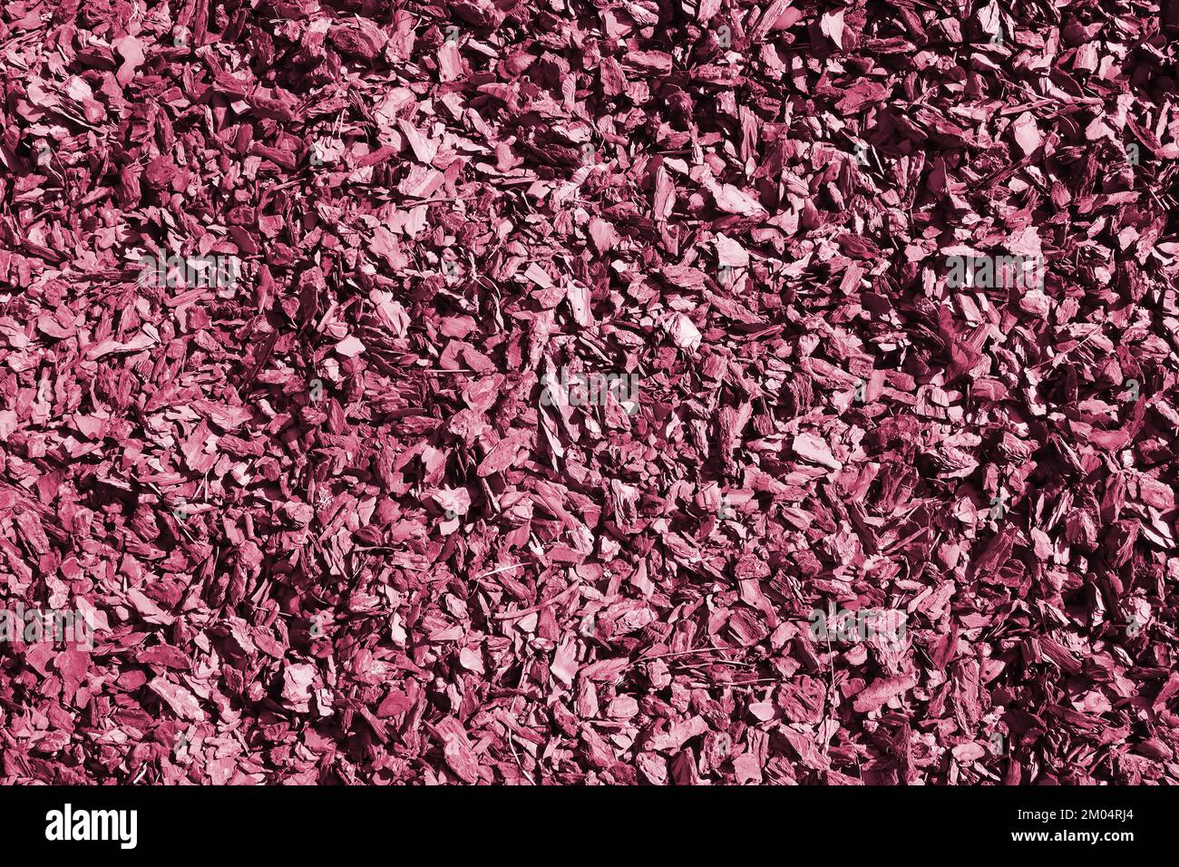 Full frame closeup of brown mulch used for gardening and landscape ...