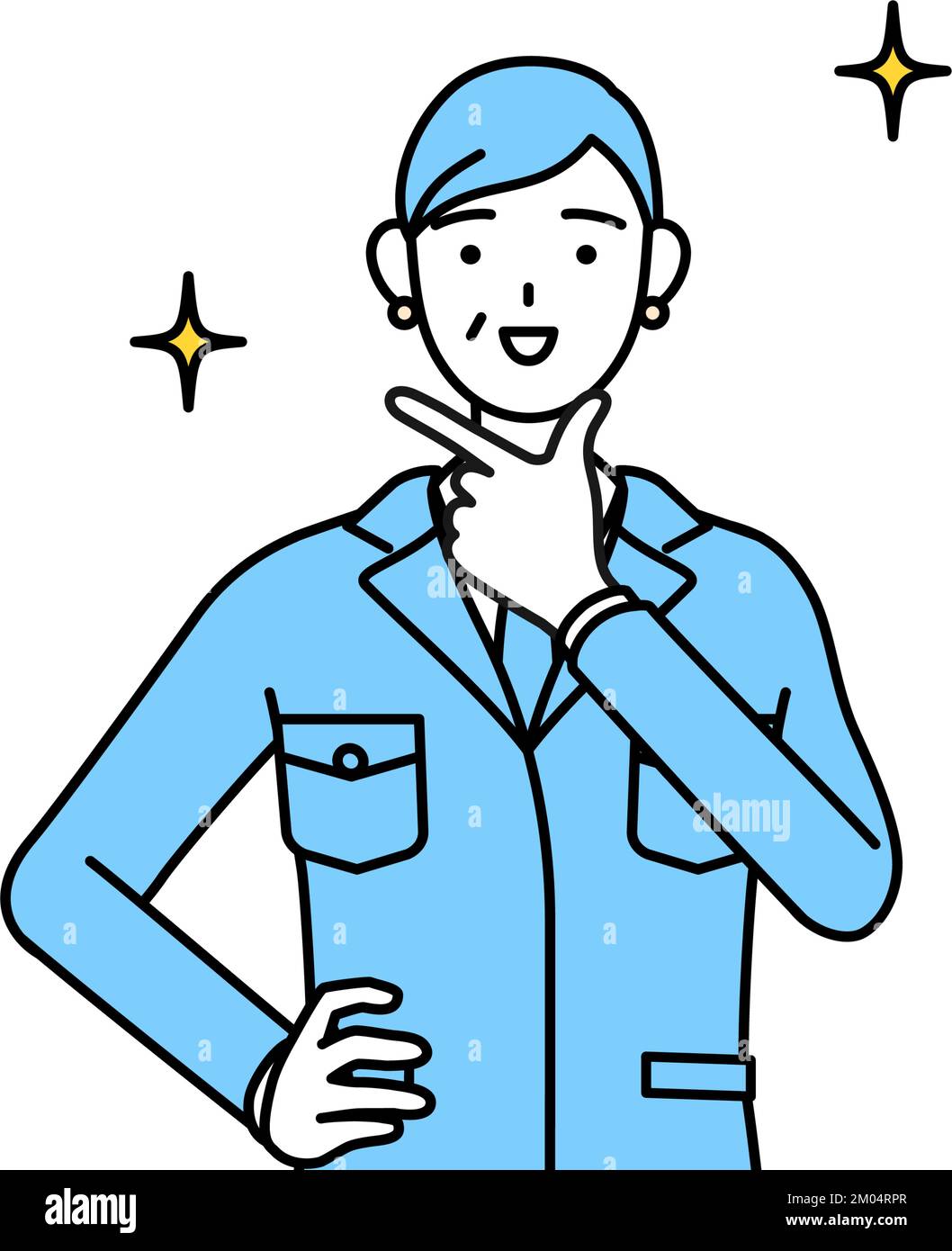 Management, managers, plant manager, a senior woman in work wear in a ...