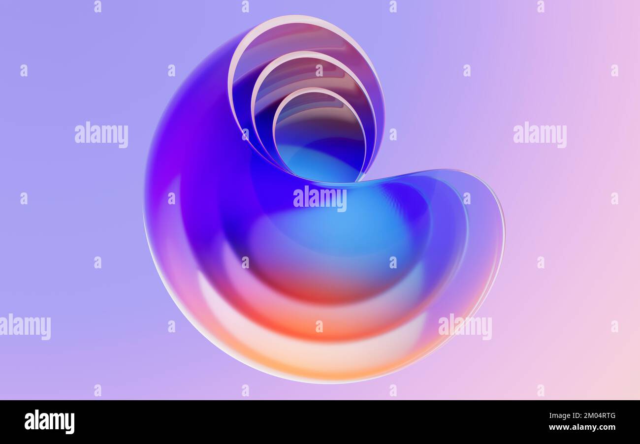 Gradient transparent curve glass, 3d rendering. Digital drawing Stock Photo - Alamy