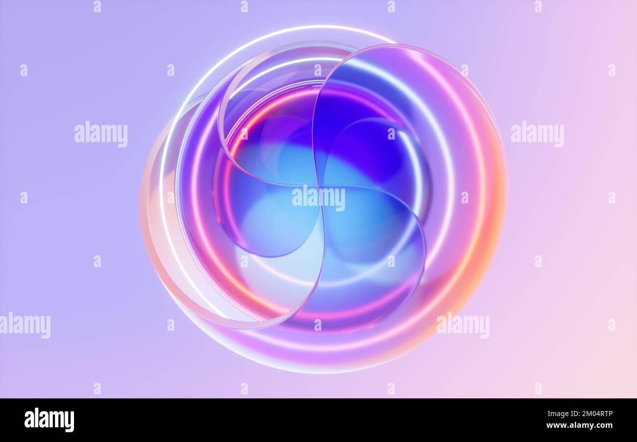 Gradient transparent curve glass, 3d rendering. Digital drawing Stock ...