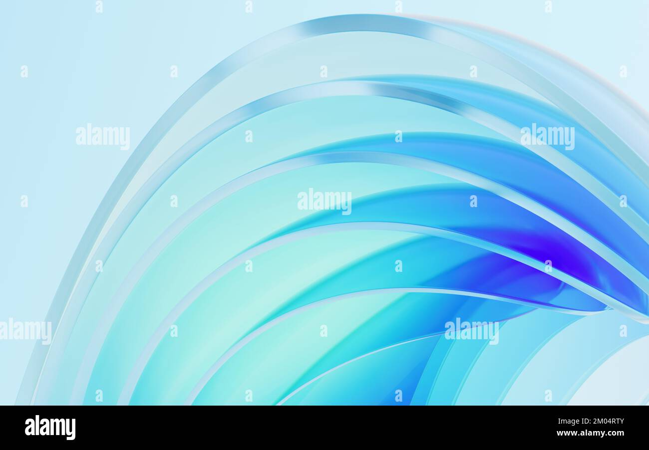 Gradient transparent curve glass, 3d rendering. Digital drawing Stock Photo - Alamy