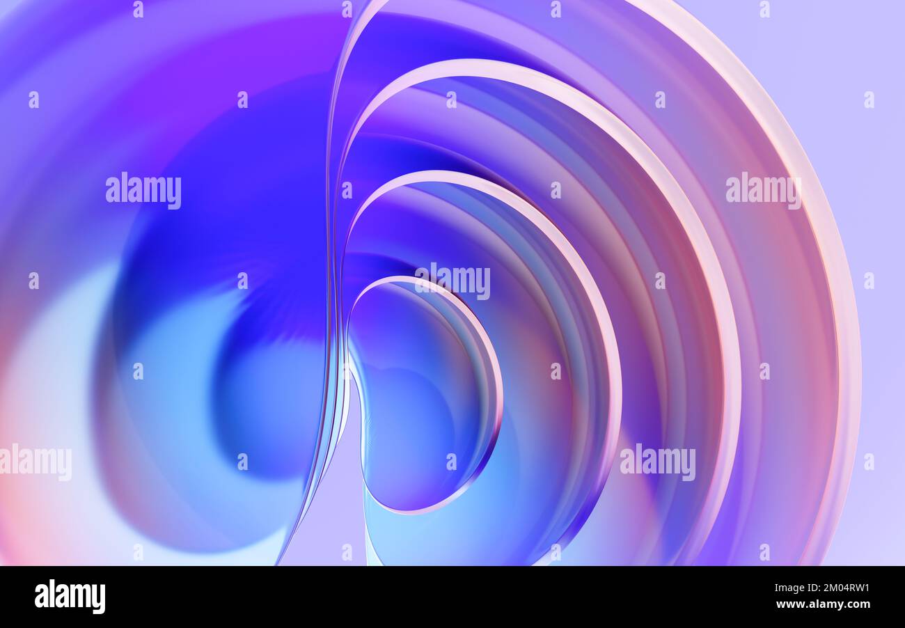 Gradient transparent curve glass, 3d rendering. Digital drawing Stock ...