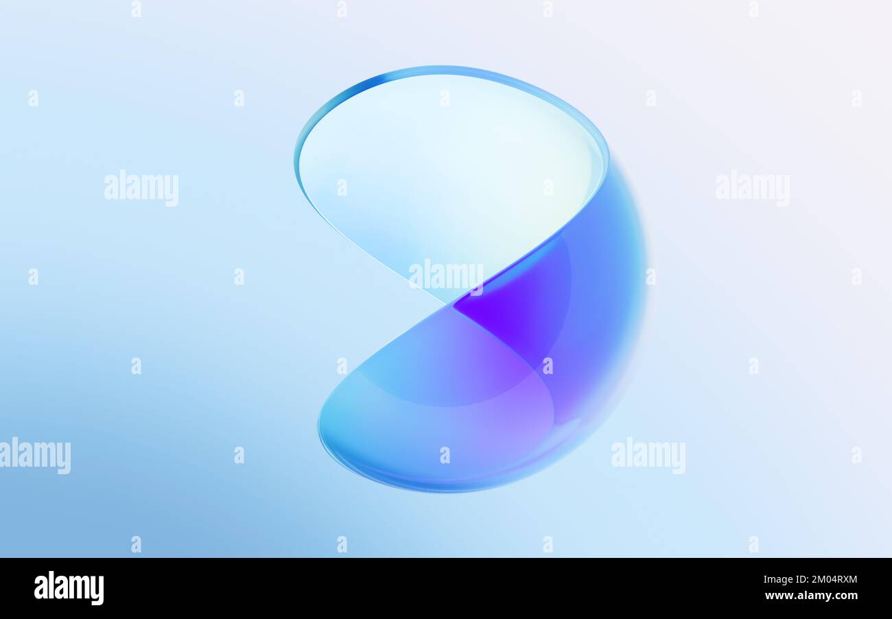 Gradient transparent curve glass, 3d rendering. Digital drawing Stock Photo - Alamy