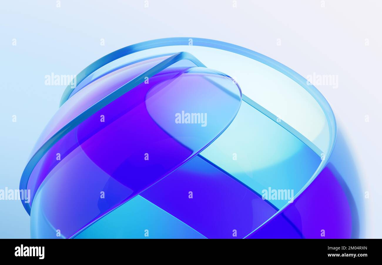 Gradient transparent curve glass, 3d rendering. Digital drawing Stock ...