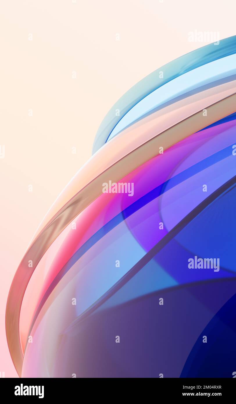 Gradient transparent curve glass, 3d rendering. Digital drawing Stock ...