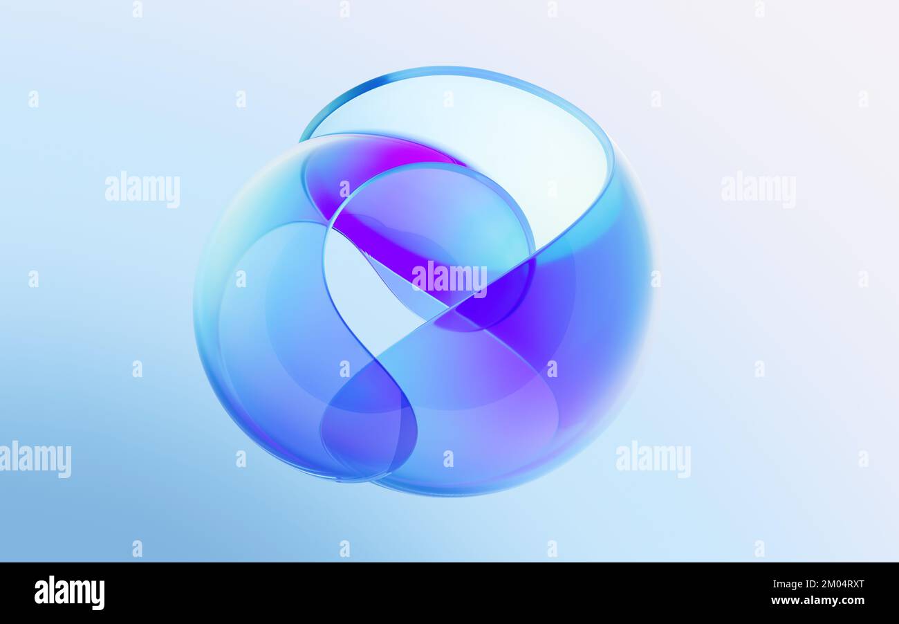 Gradient transparent curve glass, 3d rendering. Digital drawing Stock Photo - Alamy