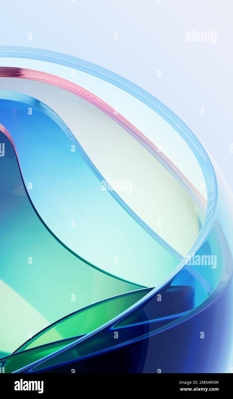Gradient transparent curve glass, 3d rendering. Digital drawing Stock ...
