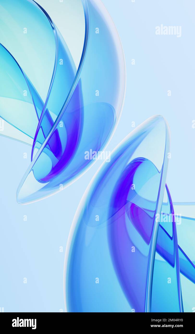 Gradient transparent curve glass, 3d rendering. Digital drawing Stock ...