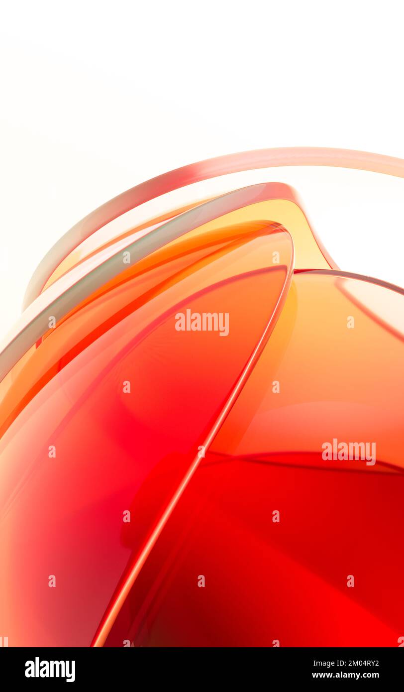 Gradient transparent curve glass, 3d rendering. Digital drawing Stock ...
