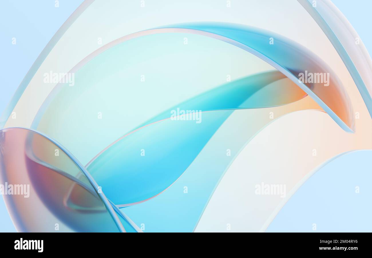 Gradient transparent curve glass, 3d rendering. Digital drawing Stock Photo - Alamy