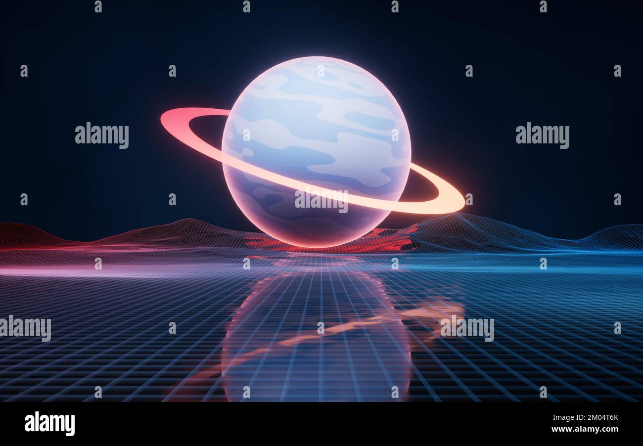 Planet and outer space background, 3d rendering. Digital drawing Stock ...