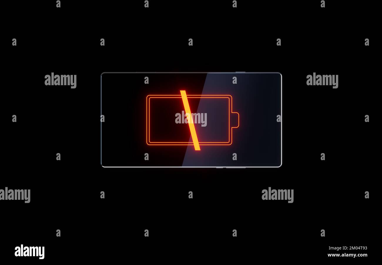 Mobile phone and battery, 3d rendering. Digital drawing Stock Photo - Alamy