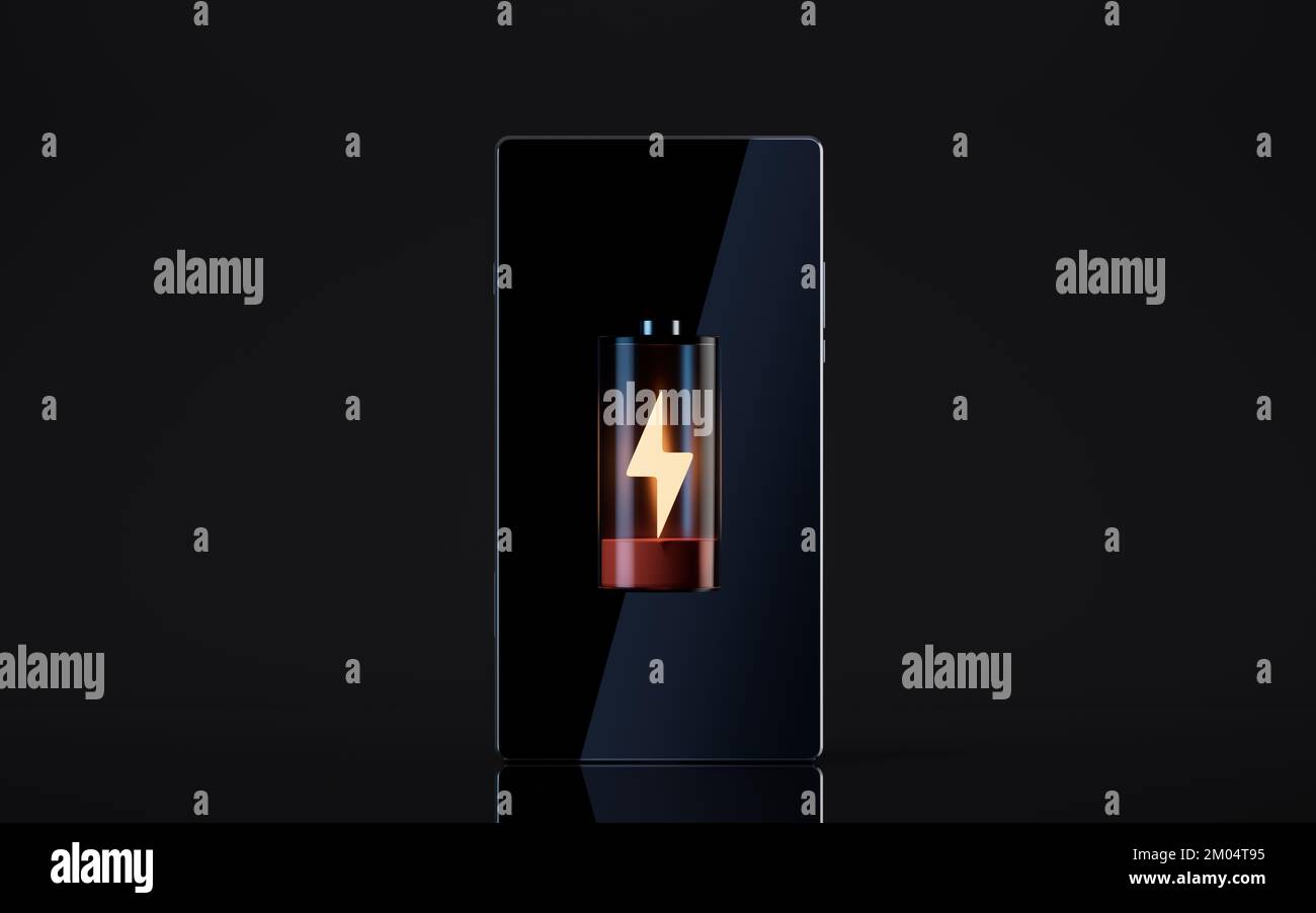 Mobile phone and battery, 3d rendering. Digital drawing Stock Photo - Alamy