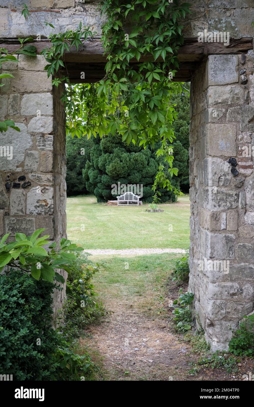 Views of Ancient stone ruins in Clare Priory Suffolk Portrait format ...