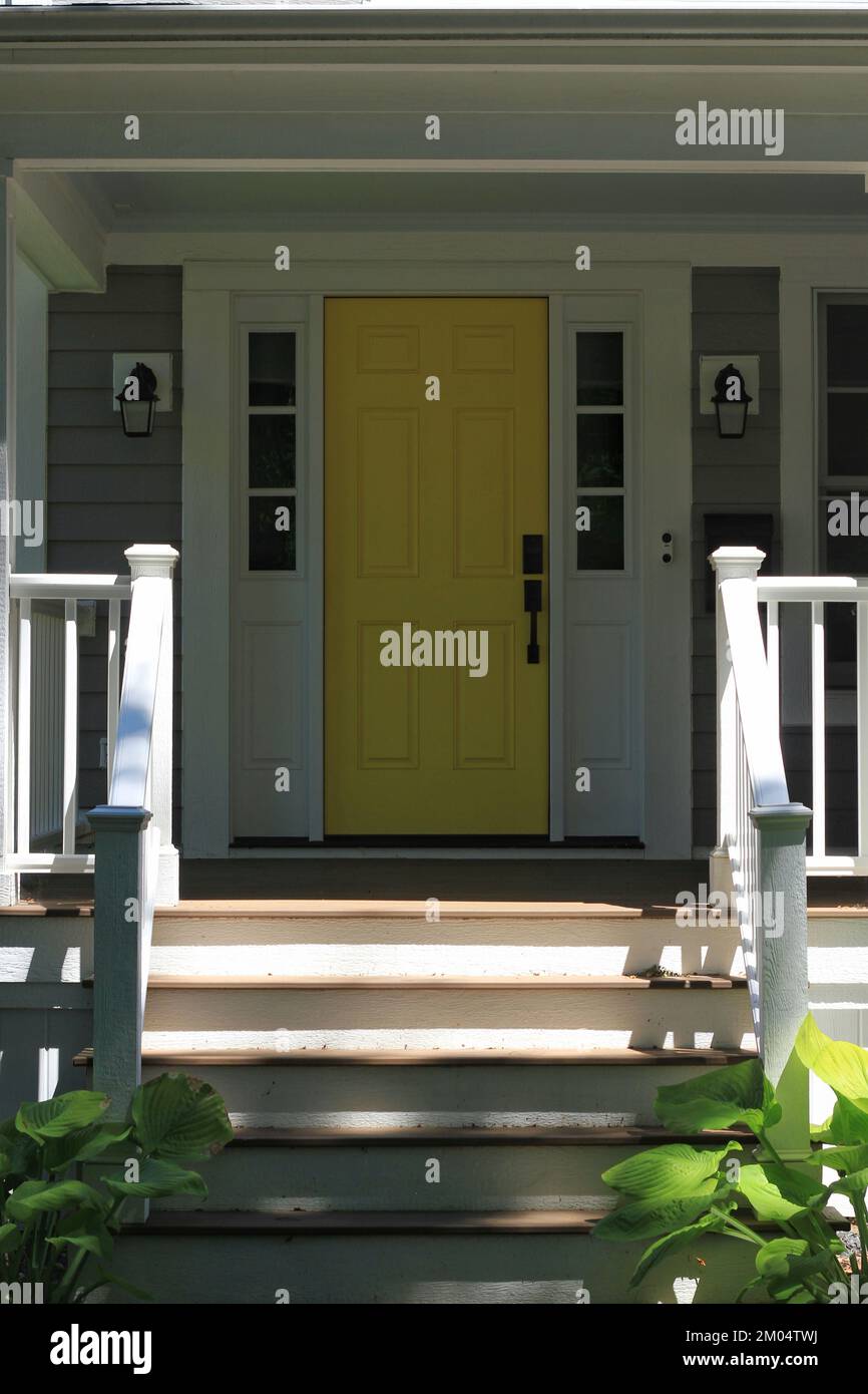 Typical wooden stairs leading up to a colonial home Stock Photo - Alamy