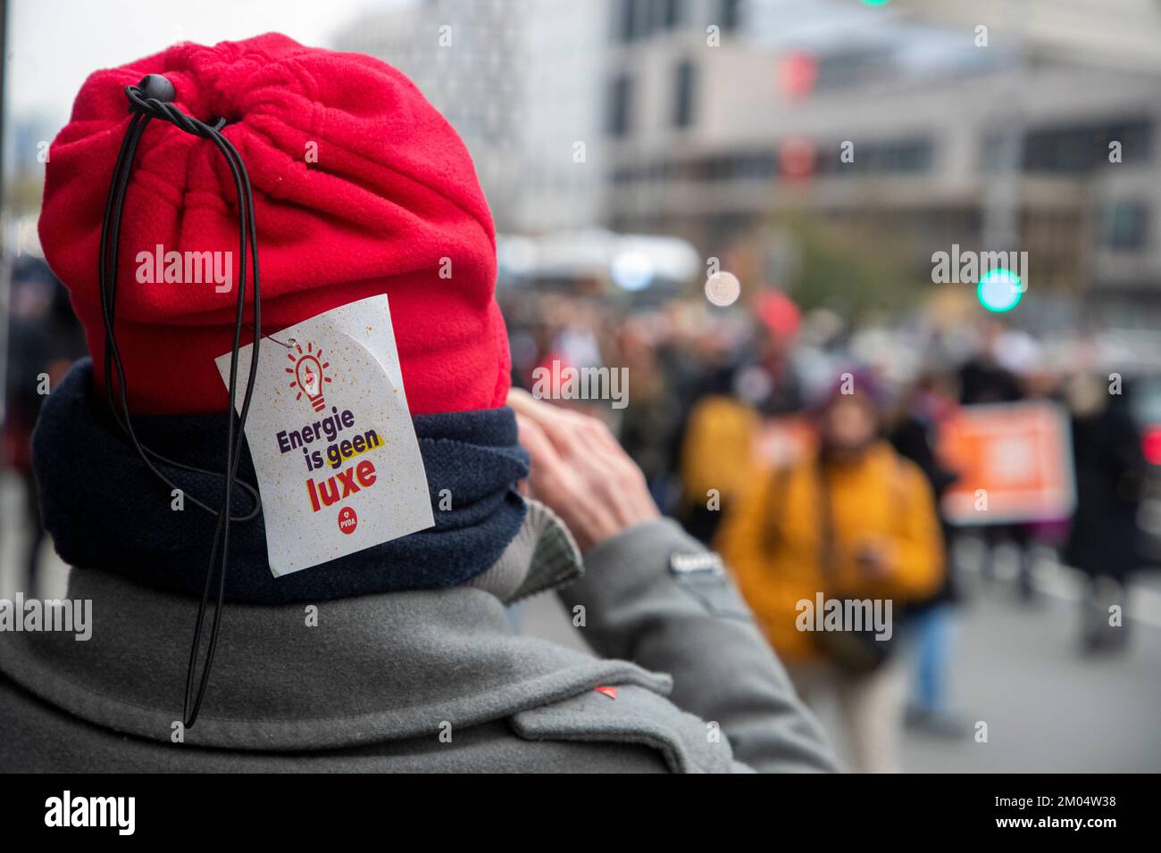 People gather for a protest action of the 'Trop is te veel' (Too much ...