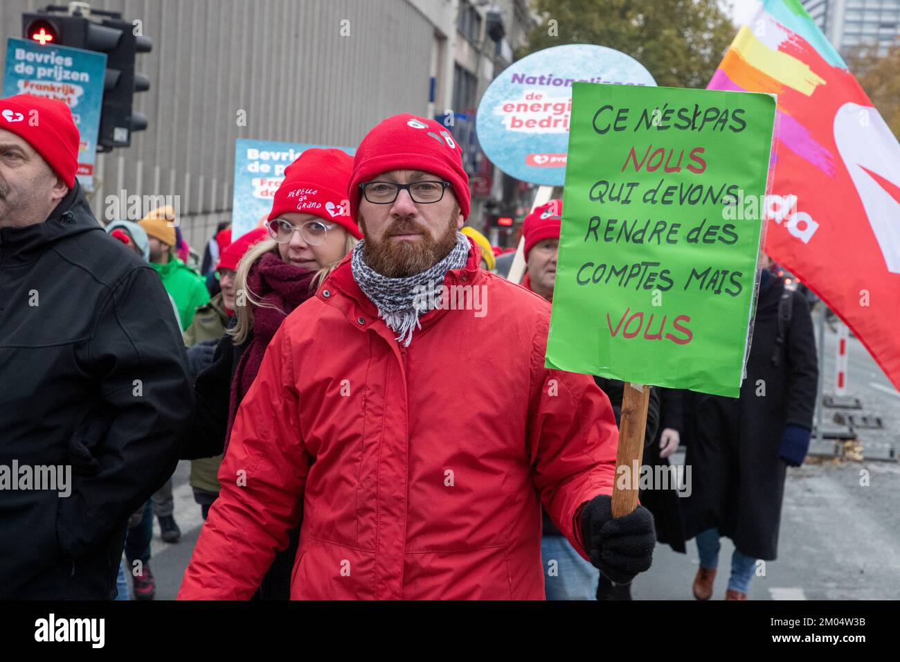 People gather for a protest action of the 'Trop is te veel' (Too much ...