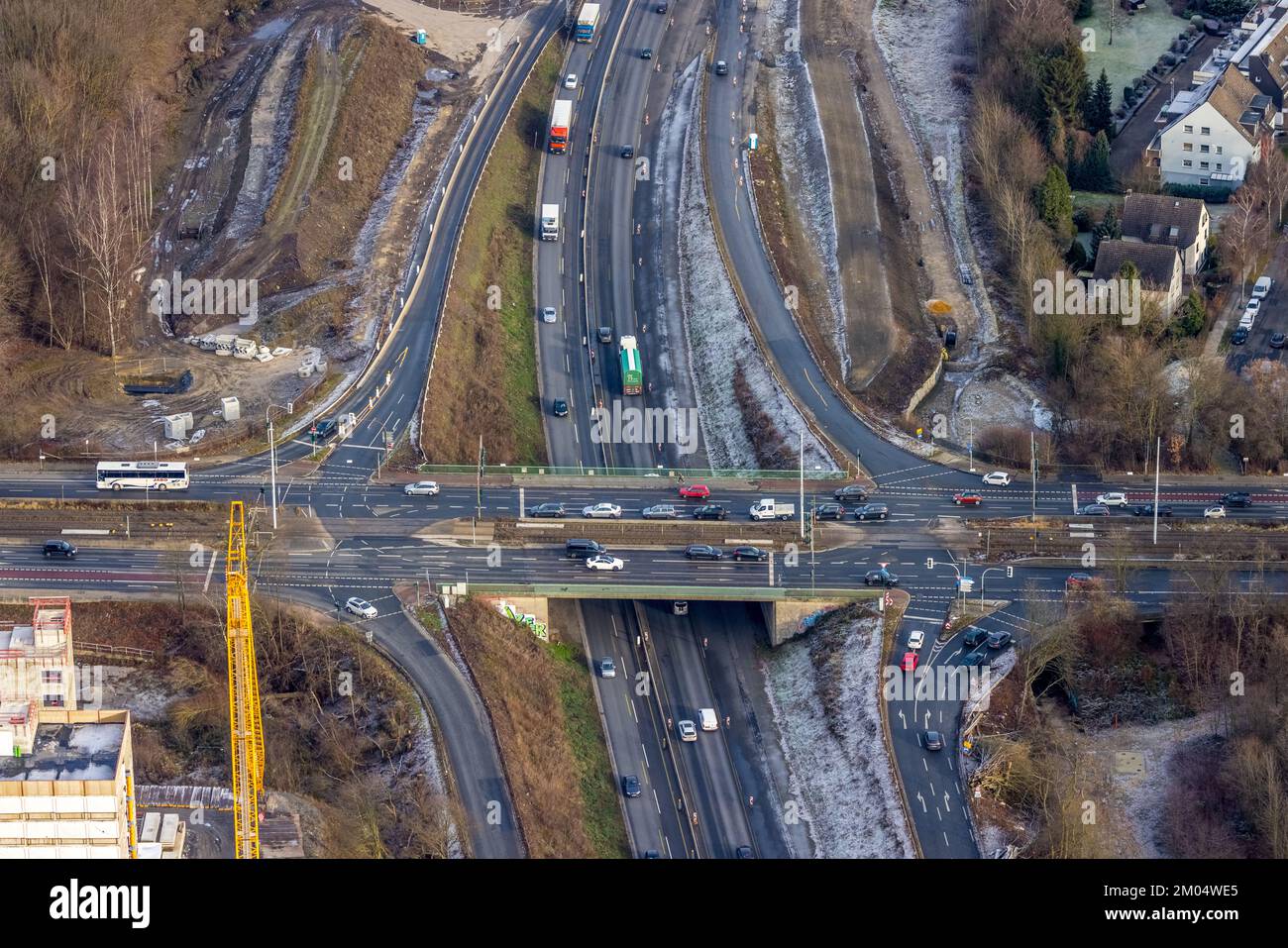 Construction site at highway a448 and universitatsstrasse hi-res stock ...