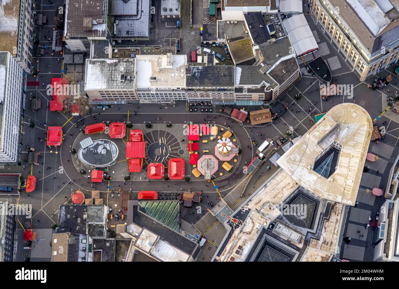 Aerial view, Christmas market on Dr.-Ruer-Platz in Gleisdreieck ...