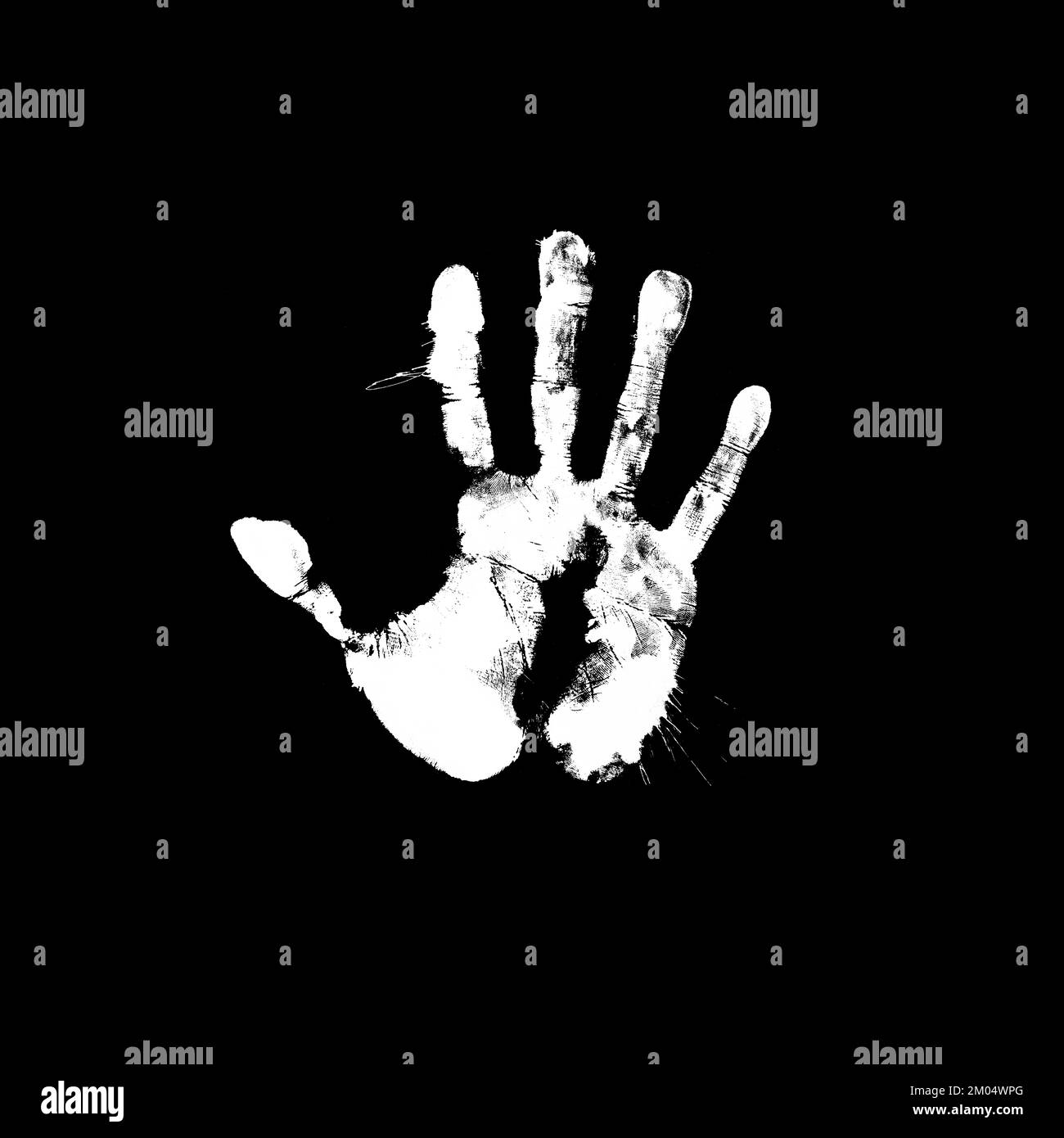 Handprint, texture handprint, handprint on black background Stock Photo ...