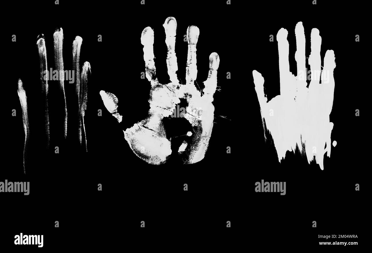 3 deferent handprint, texture handprint, handprint on black background ... 3 deferent handprint, texture handprint, handprint on black background ...