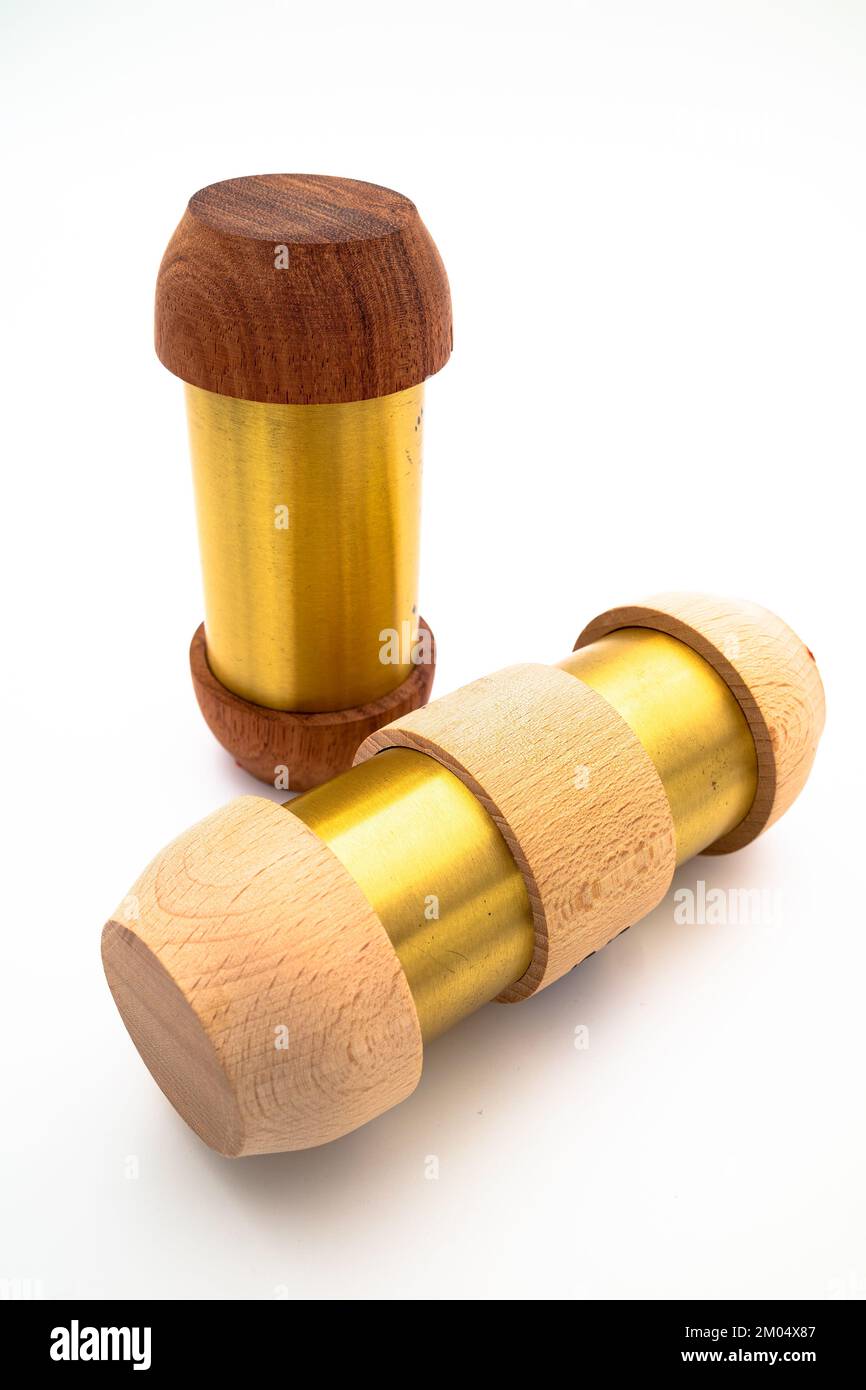 A pair of shaker percussive instruments on the white background Stock ...