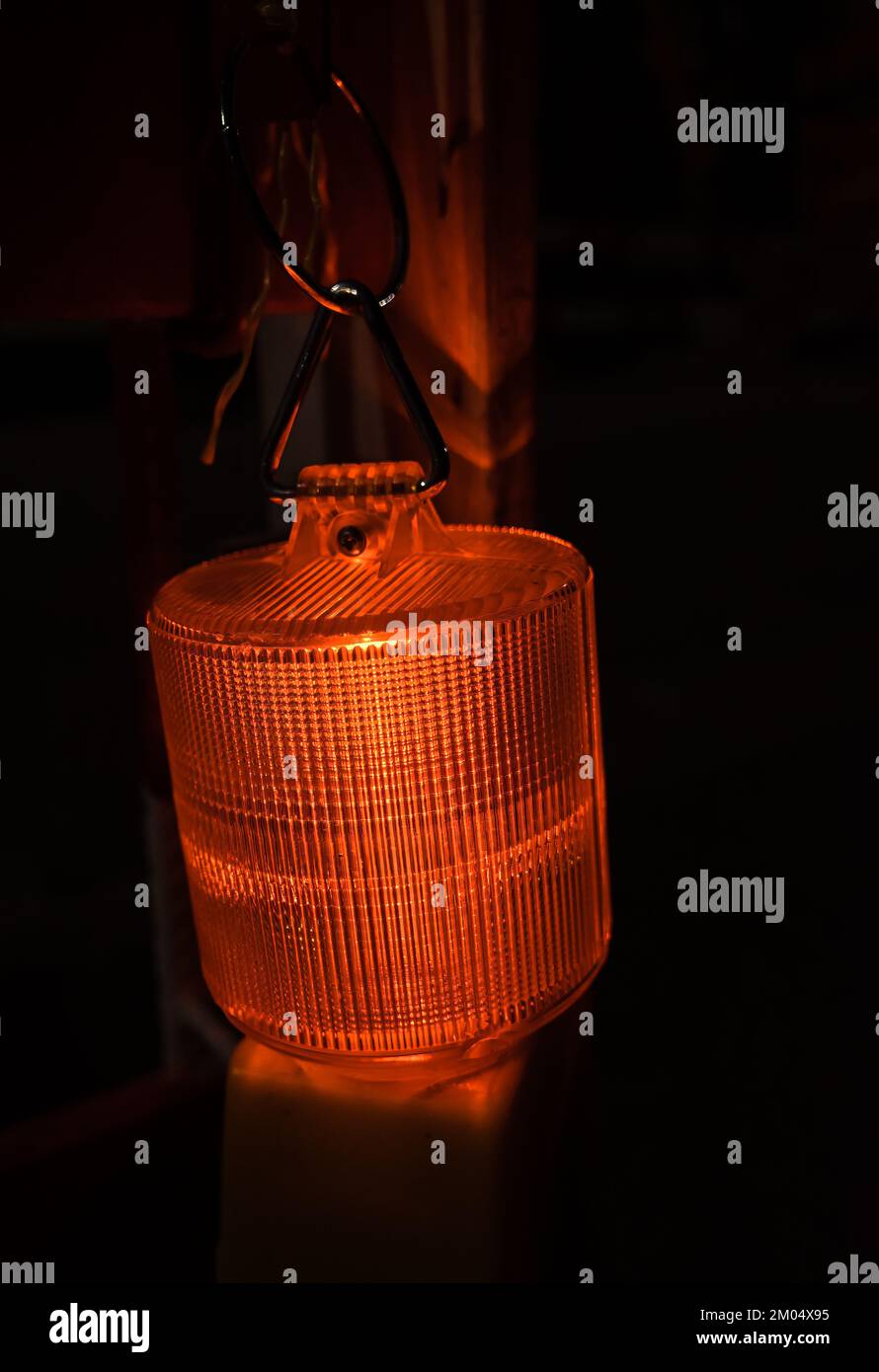 Lamp for marking the workplace and construction site at night Stock ...