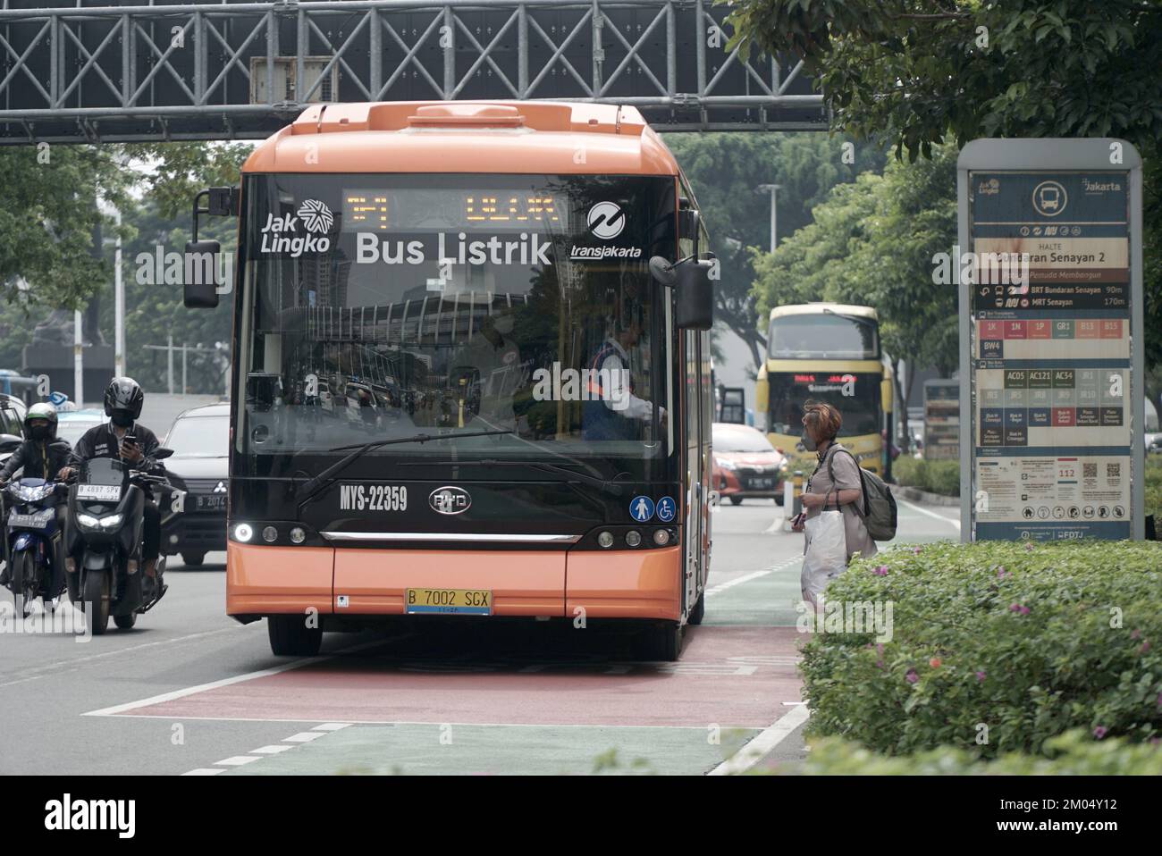 New Transportation vehicle, with no pollution, electric bus in main ...