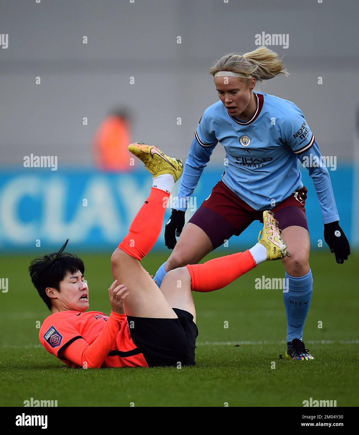 Brighton and Hove Albion's Lee Geum-min and Manchester City's Julie ...