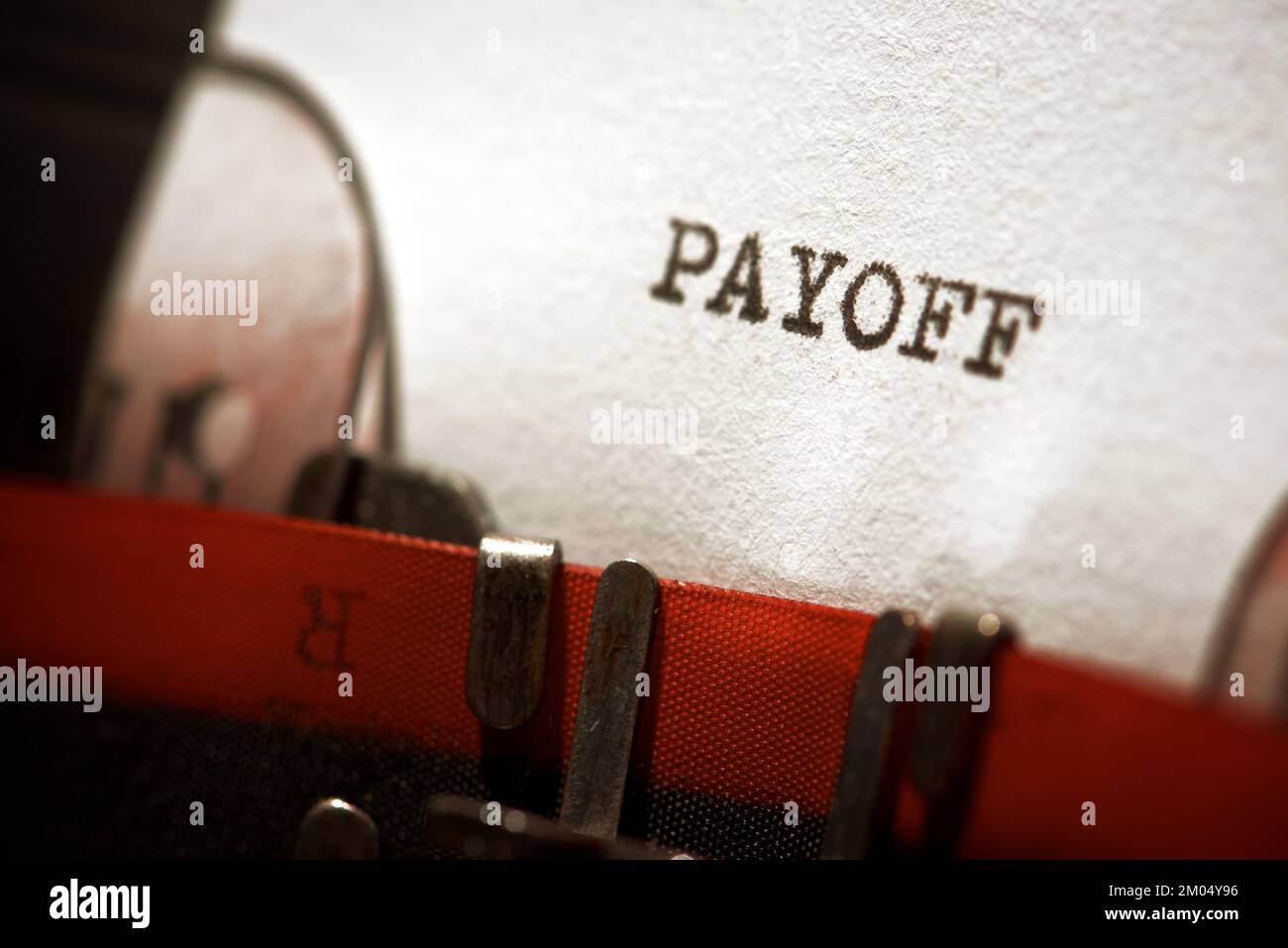Payoff word written with a typewriter Stock Photo - Alamy