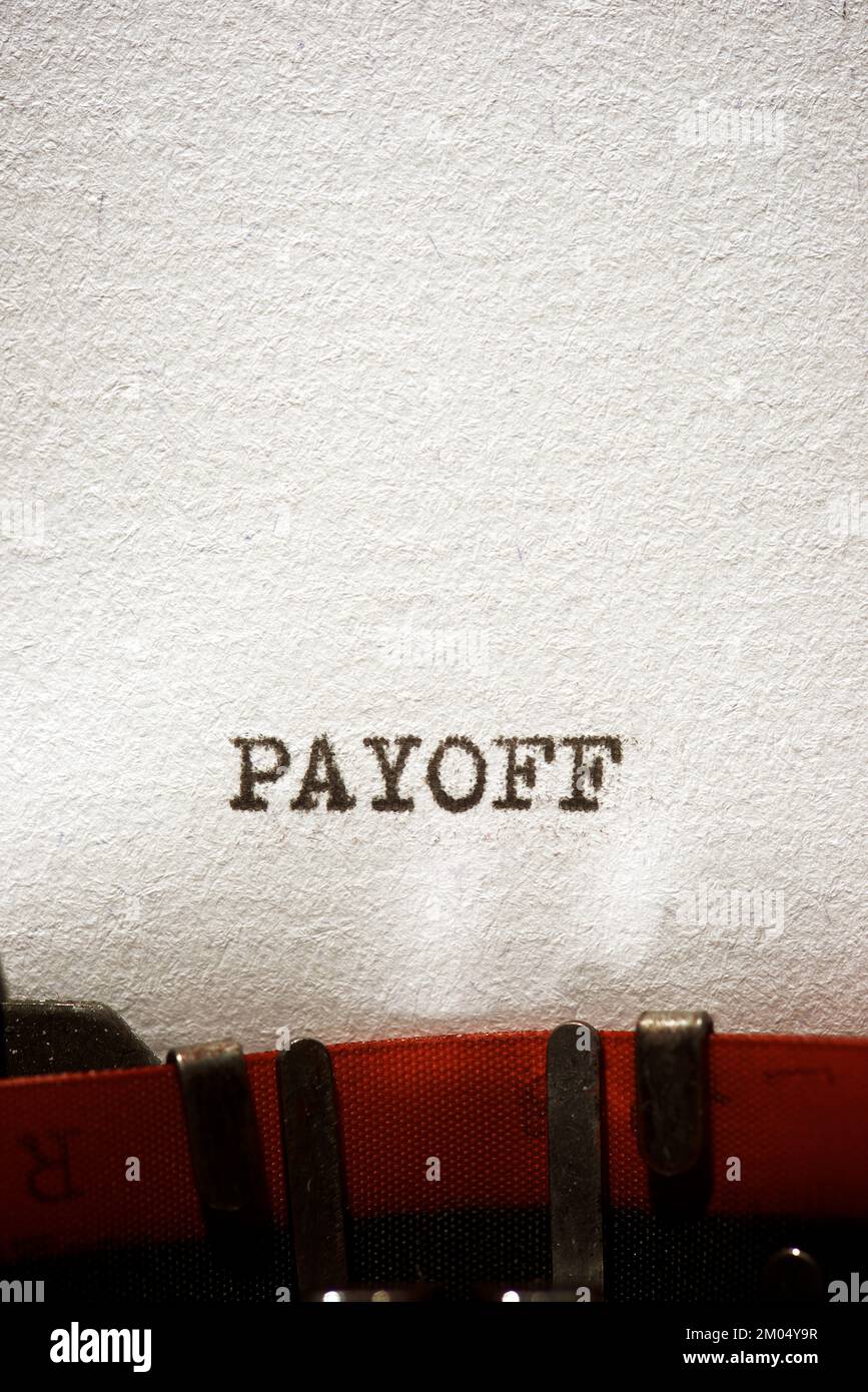 Payoff word written with a typewriter Stock Photo - Alamy