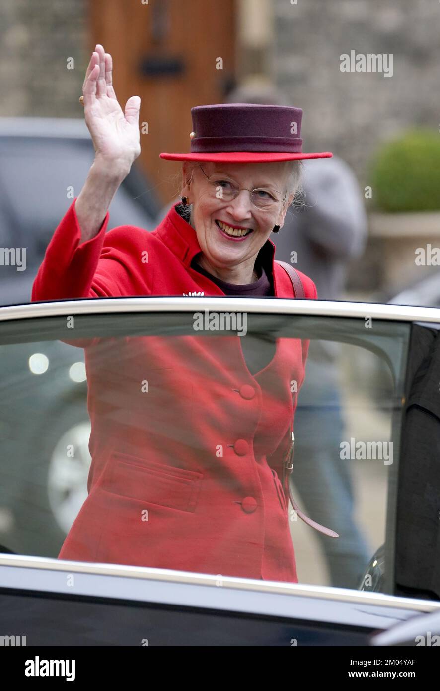 Queen Margrethe II of Denmark visits the Danish Church of St Katharine ...