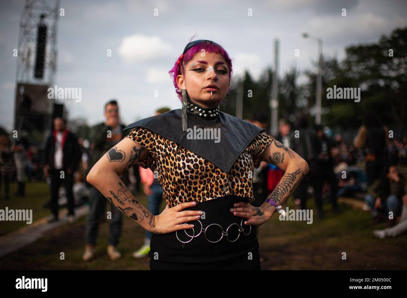Bogota, Colombia. 03rd Dec, 2022. Concertgoers pose for a portrait ...