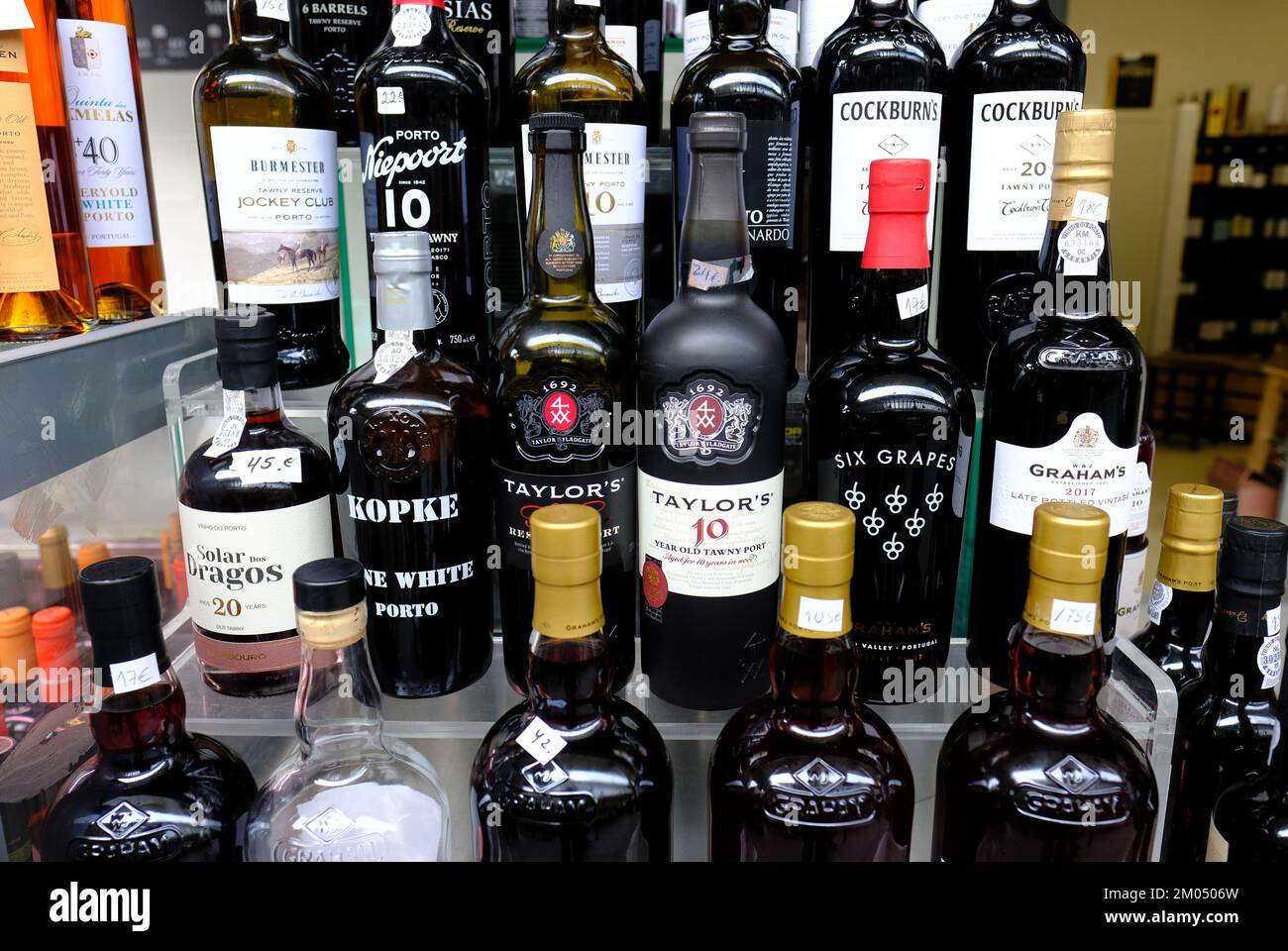 Porto Portugal - a selection of Port for sale at the indoor Mercado do ...