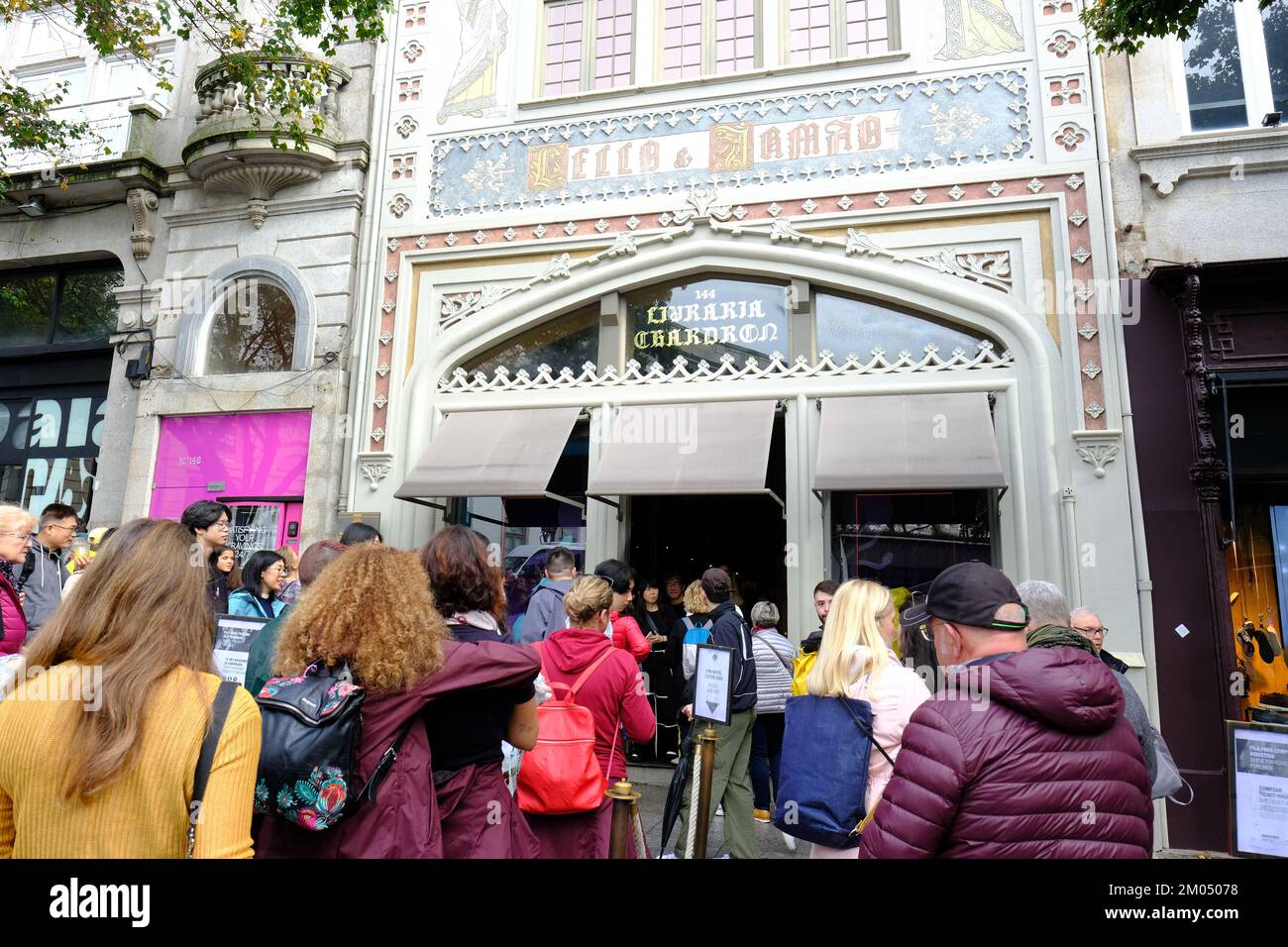 Porto Portugal - Visitors and tourists queue to enter the popular ...
