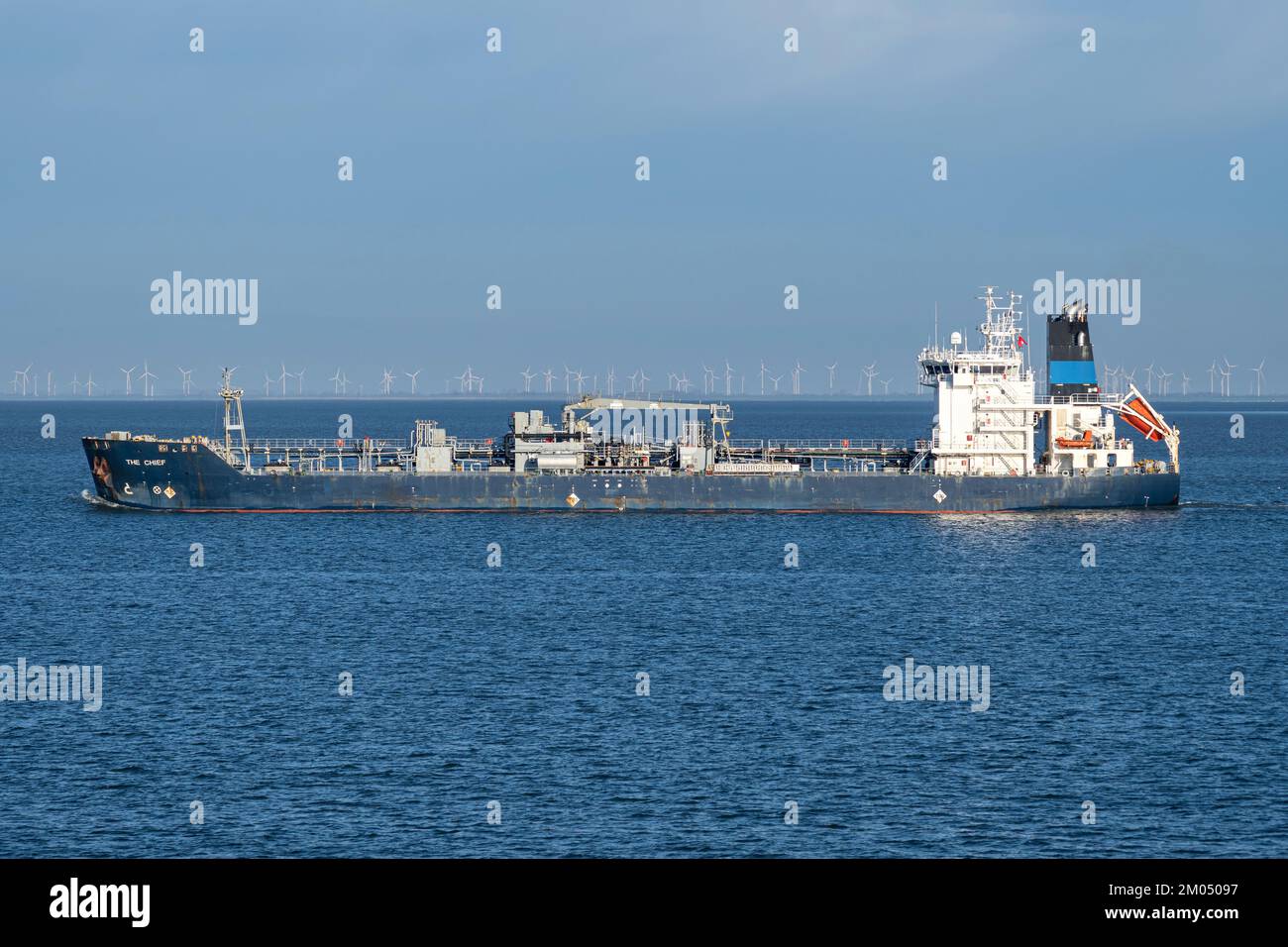 asphalt/ bitumen tanker THE CHIEF on the river Elbe Stock Photo - Alamy