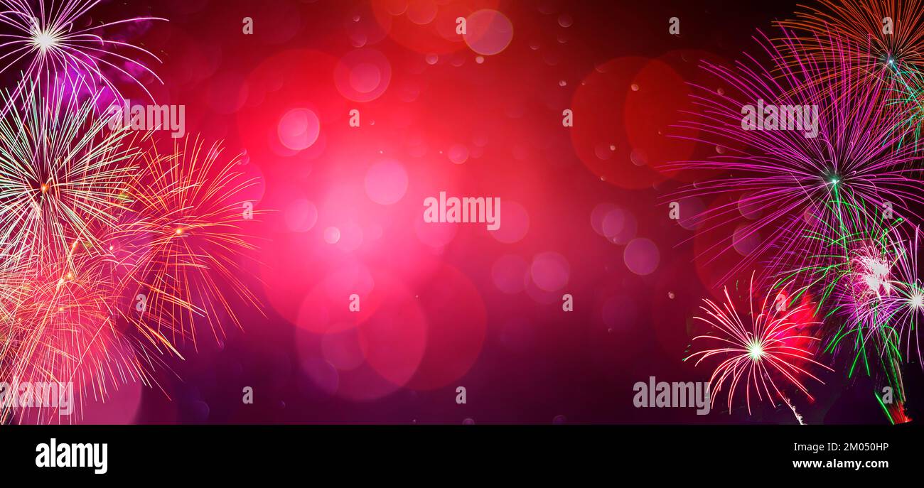 Fireworks red background hi-res stock photography and images - Alamy