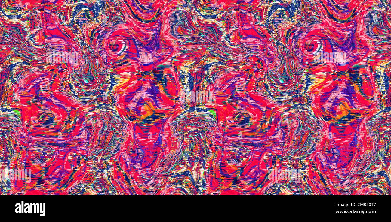 Vibrant pink distortion border. Bright colorful kitsch banner for fluid ...