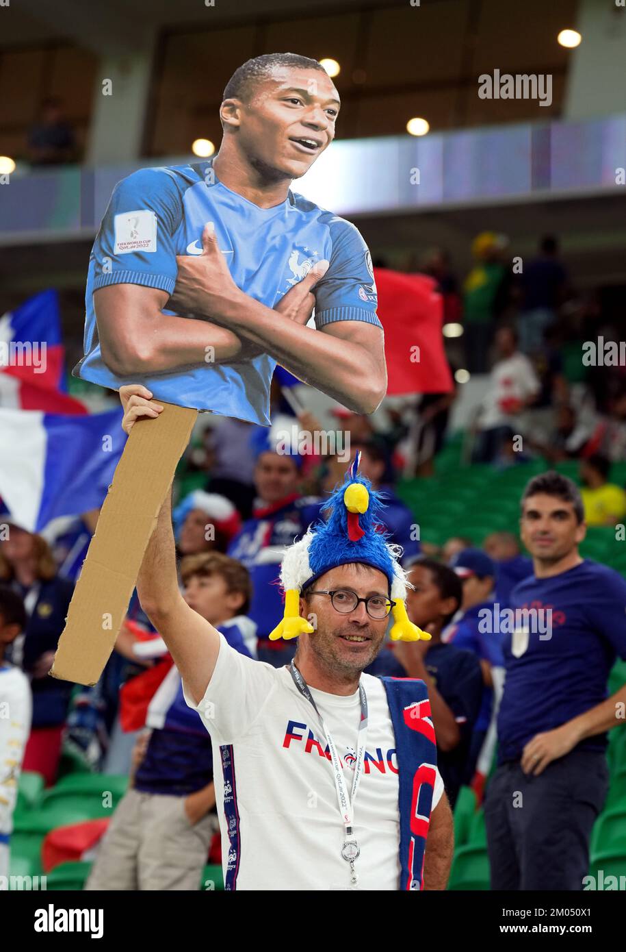 France fans with home made signs featuring Kylian Mbappe ahead of the ...