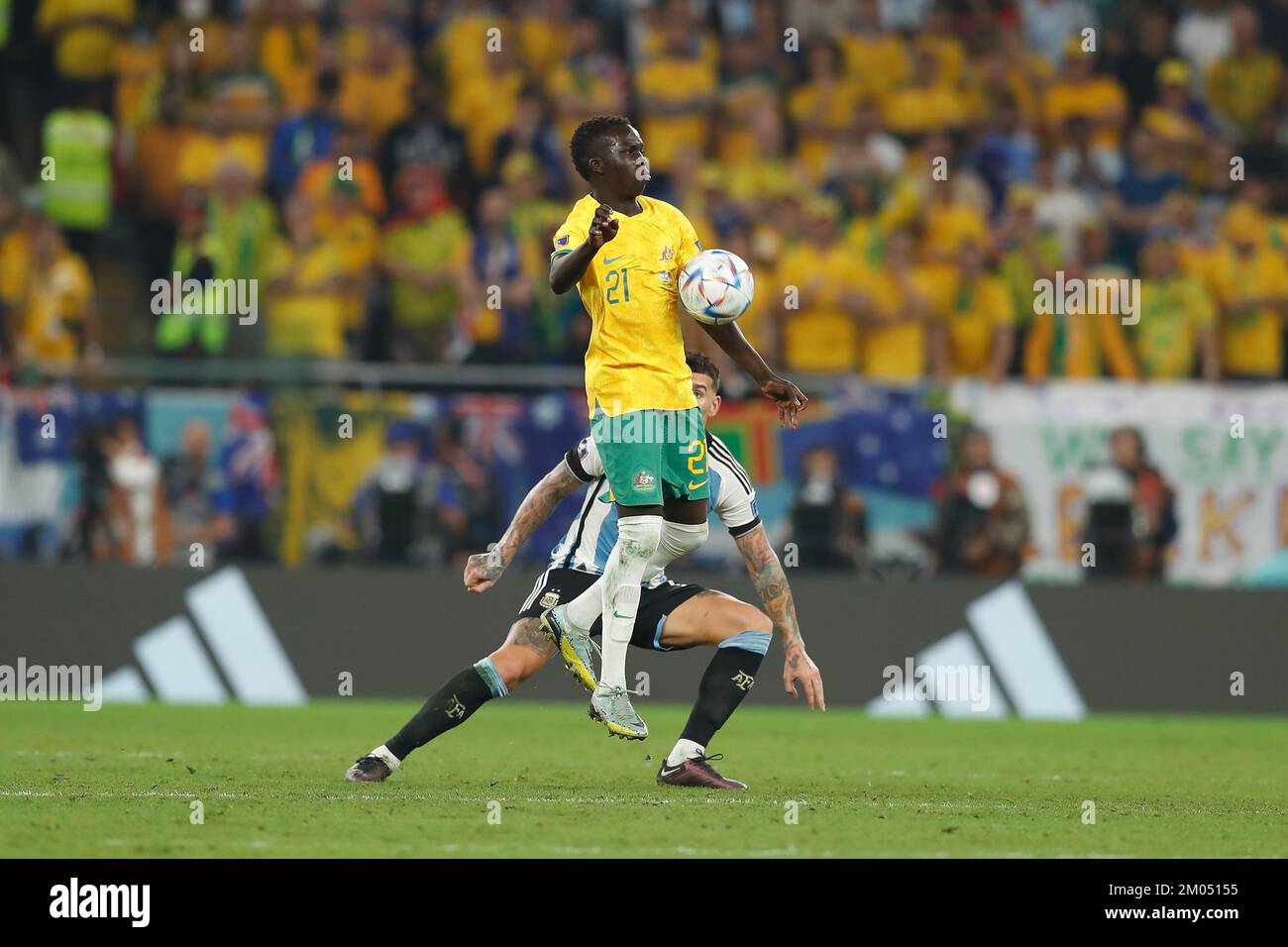 Al Rayyan, Qatar. 3rd Dec, 2022. Garang Deng (AUS) Football/Soccer ...