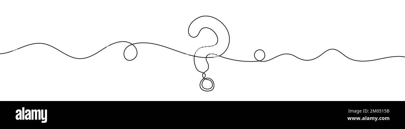 Question Mark Linear Background One Continuous Line Drawing Of Question Mark Vector