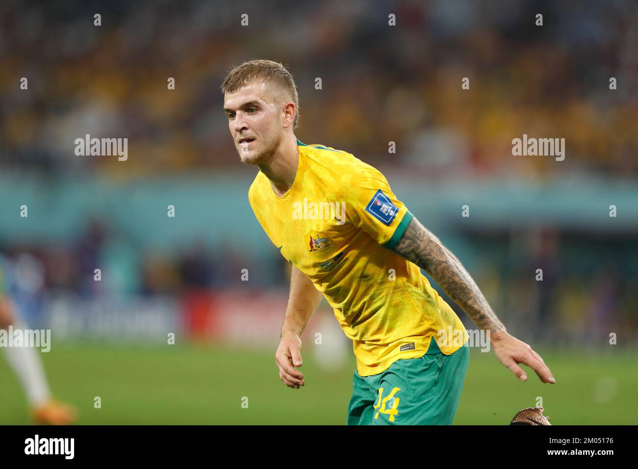 Al Rayyan, Qatar. 3rd Dec, 2022. Riley McGree (AUS) Football/Soccer ...