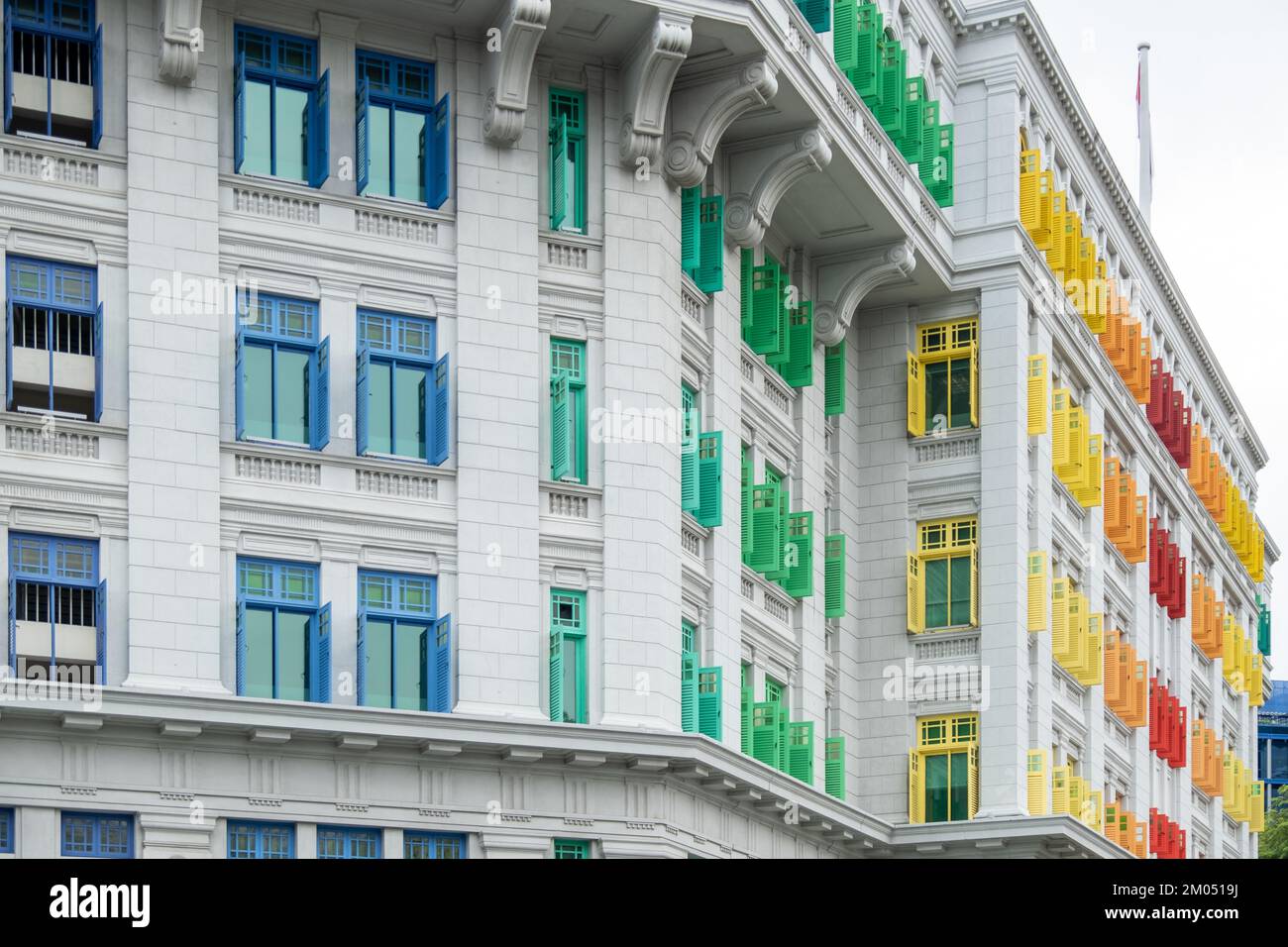 Colorful rainbow window of the Old Hill Street Police Station near ...