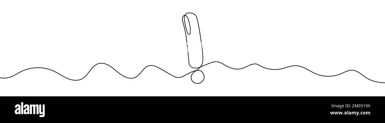 Exclamation mark linear background. One continuous line drawing of ... Exclamation mark linear background. One continuous line drawing of ...