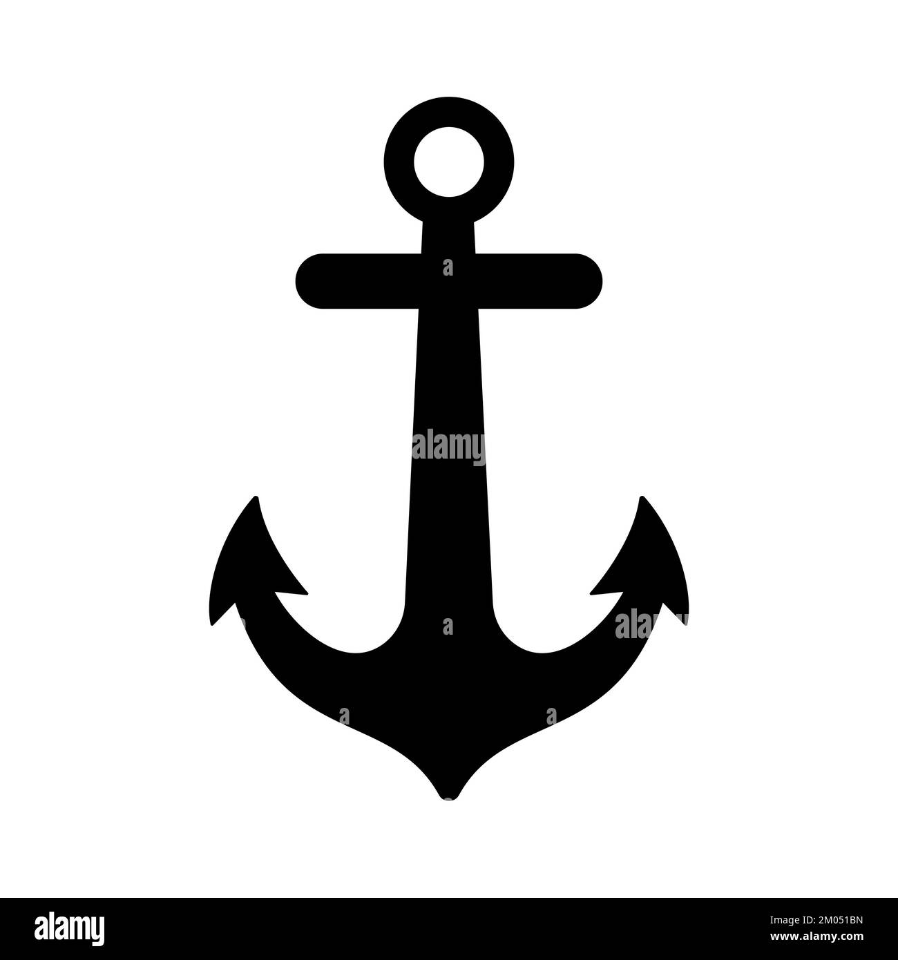 Anchor icon. Black anchor icon on white background. Vector illustration ...