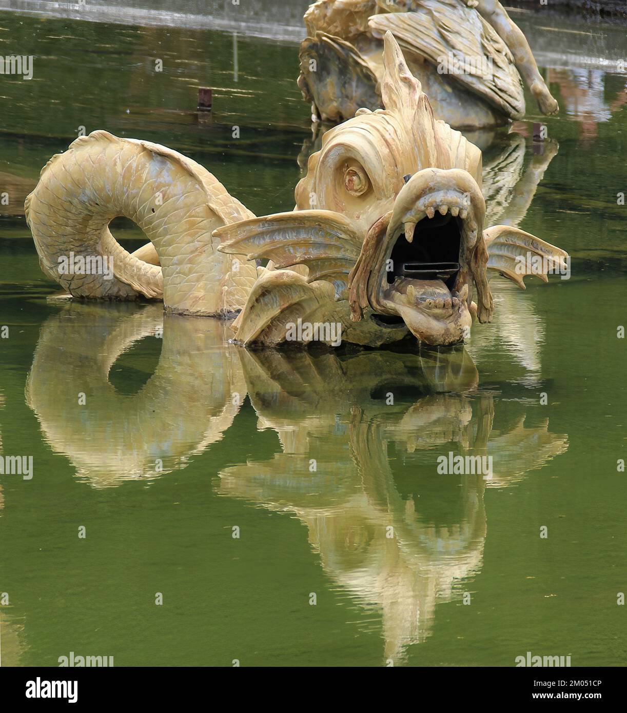 Dragon fountain in beautiful gardens of famous Versailles palace Stock ...