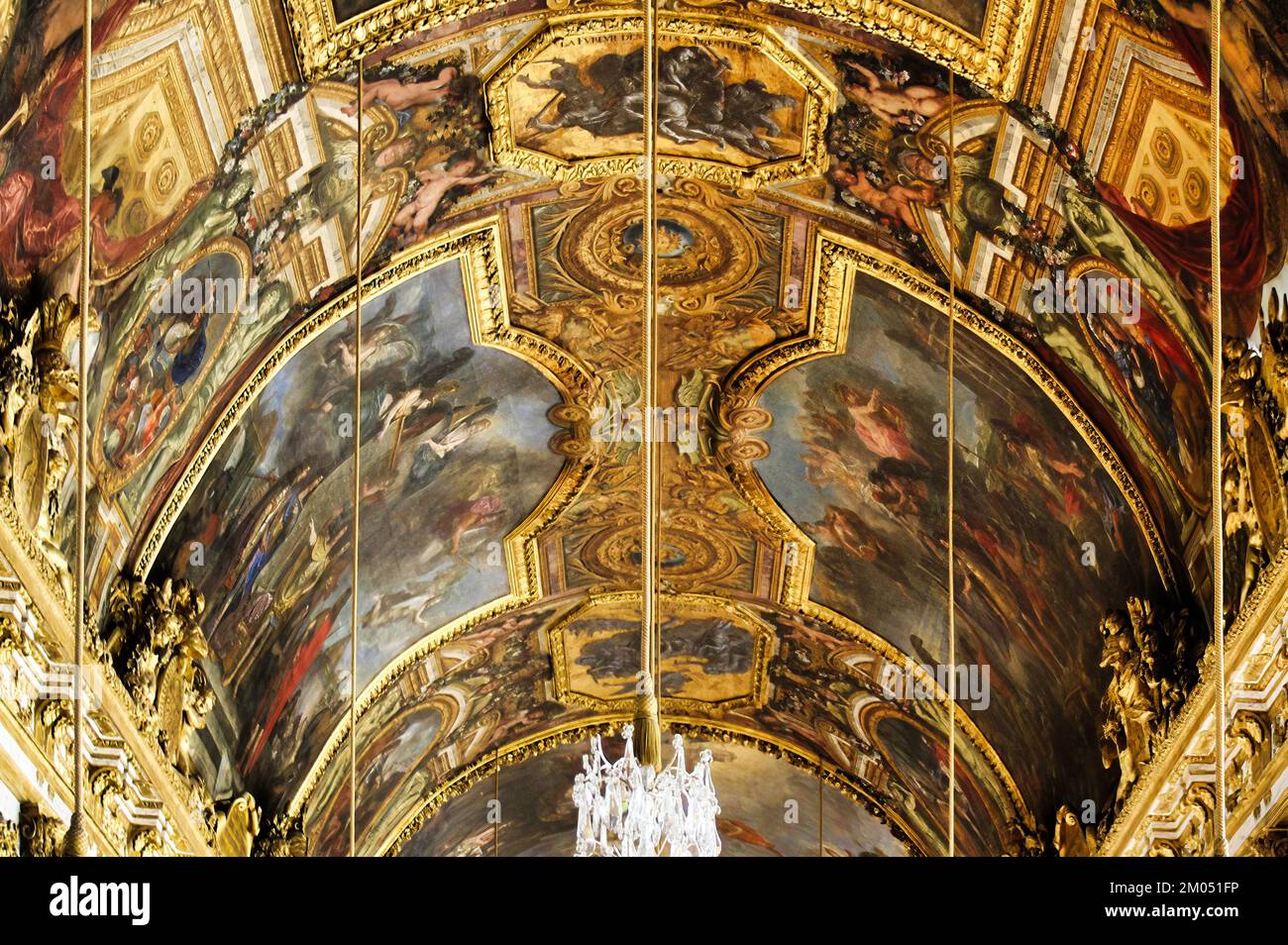 The famous and sumptuous Hall of Mirrors of the Palace of Versailles ...