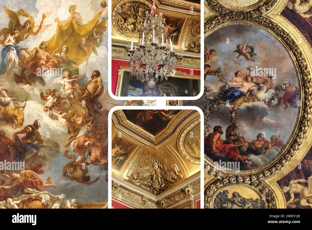 The luxurious interiors of the wonderful Palace of Versailles, one of ...