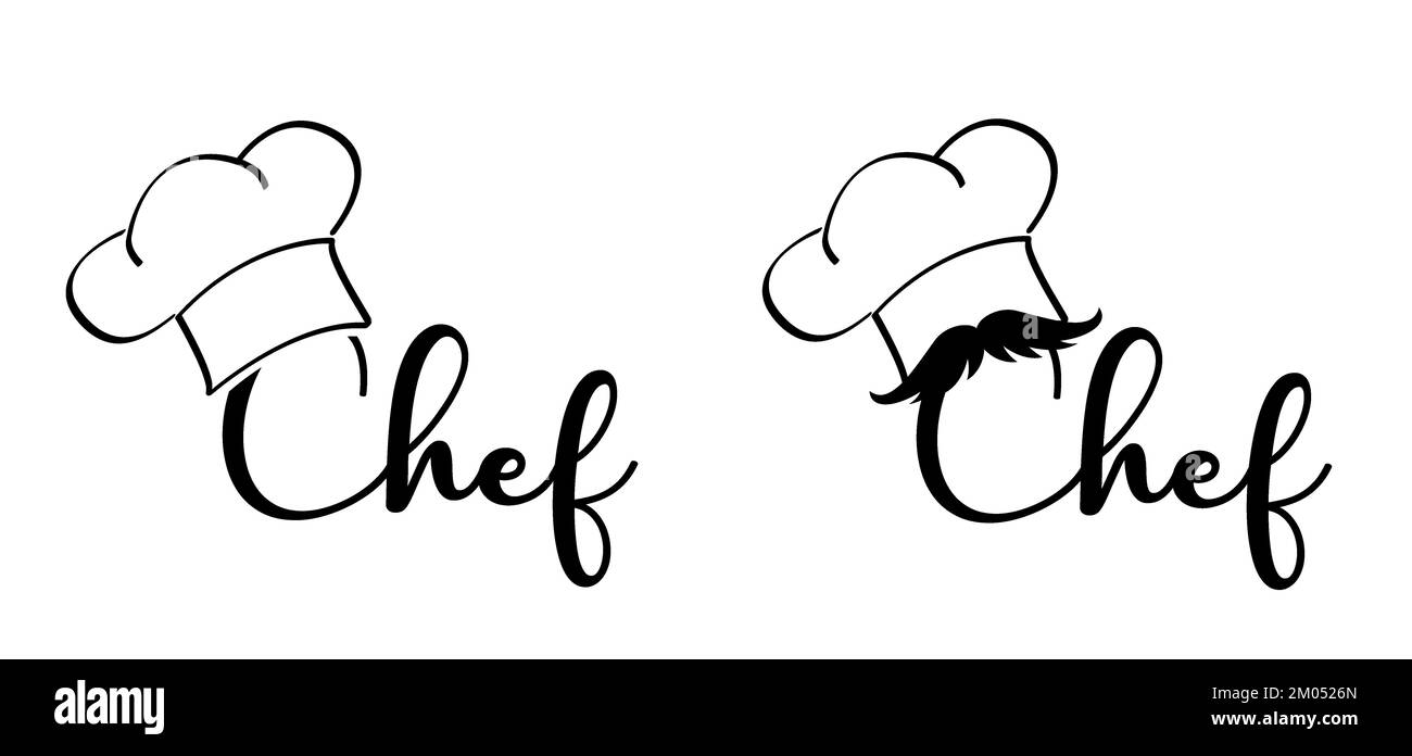 Cartoon chef cap with mustache symbol. Chef hat or cap. Kitchen cook or ...