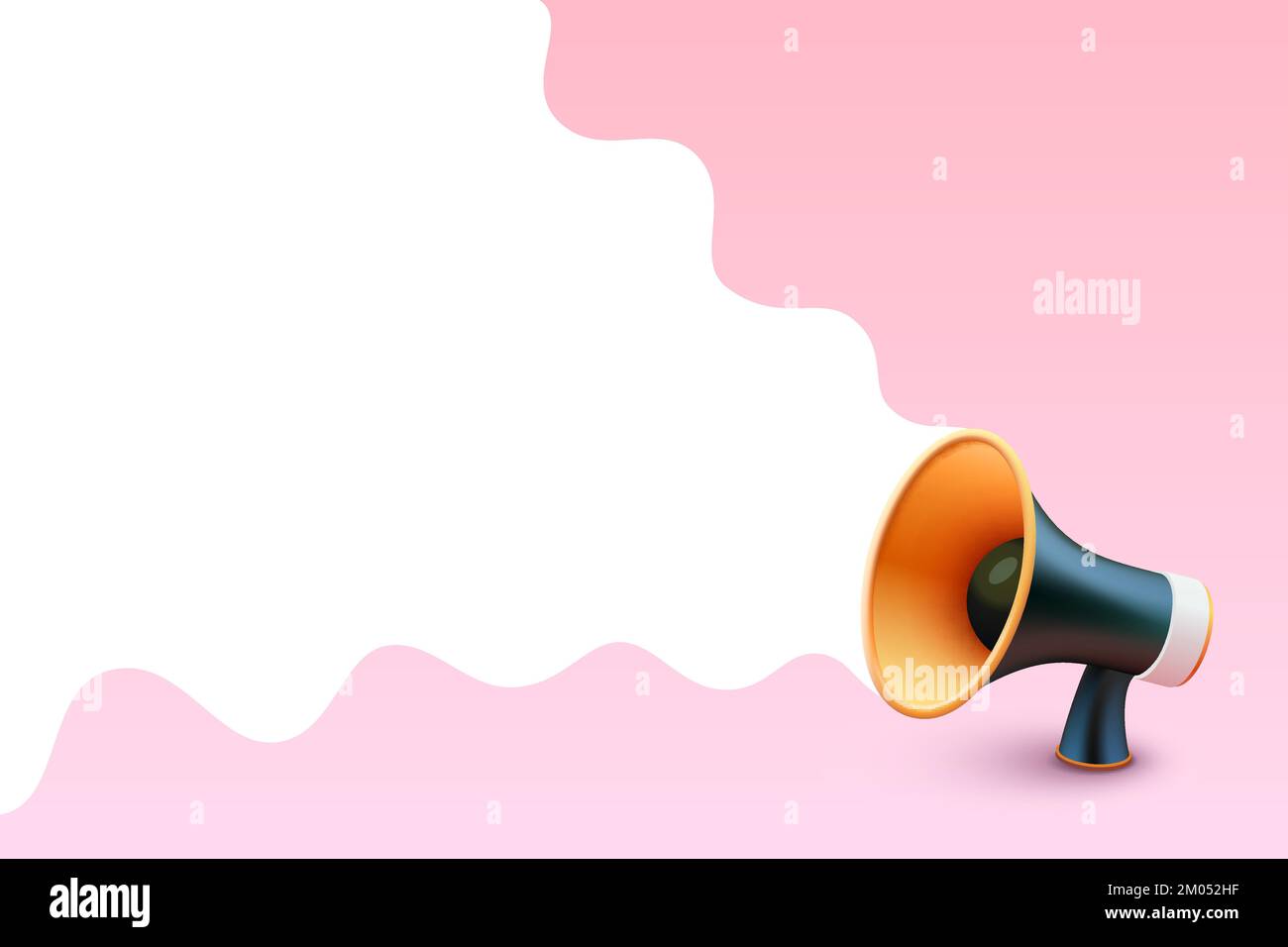Megaphone message 3d icon, speech voice chat. Vector illustration Stock ...